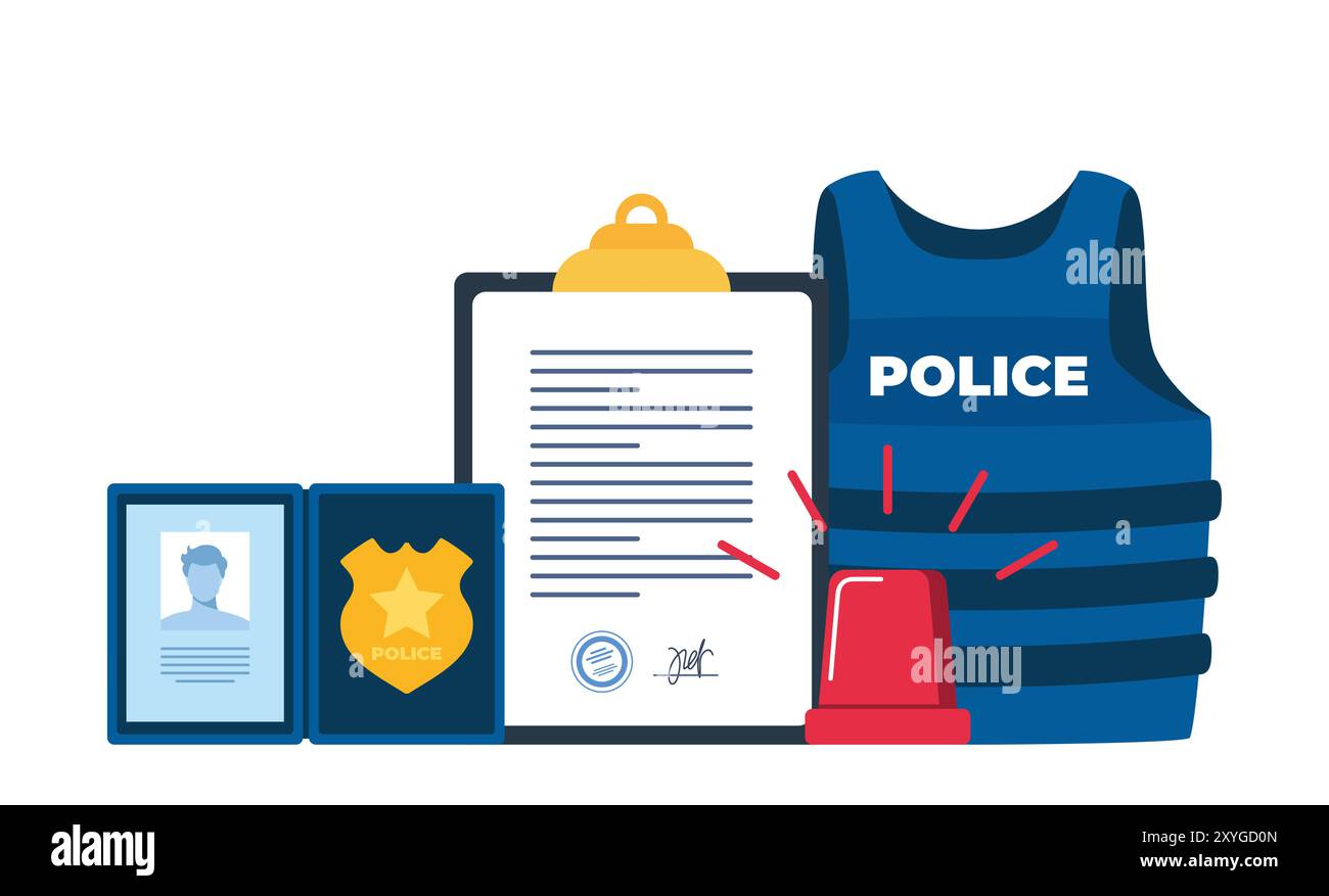 Police professional equipment for pursue and capture a criminal. Police ...