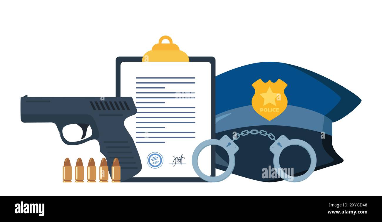 Police professional equipment for pursue and capture a criminal. Police ...