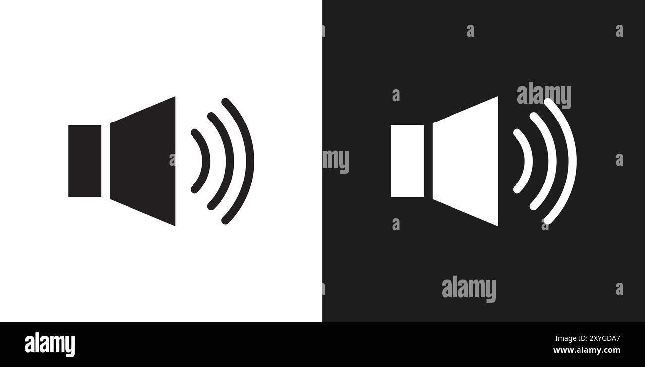 Volume icon logo sign vector outline in black and white color Stock ...