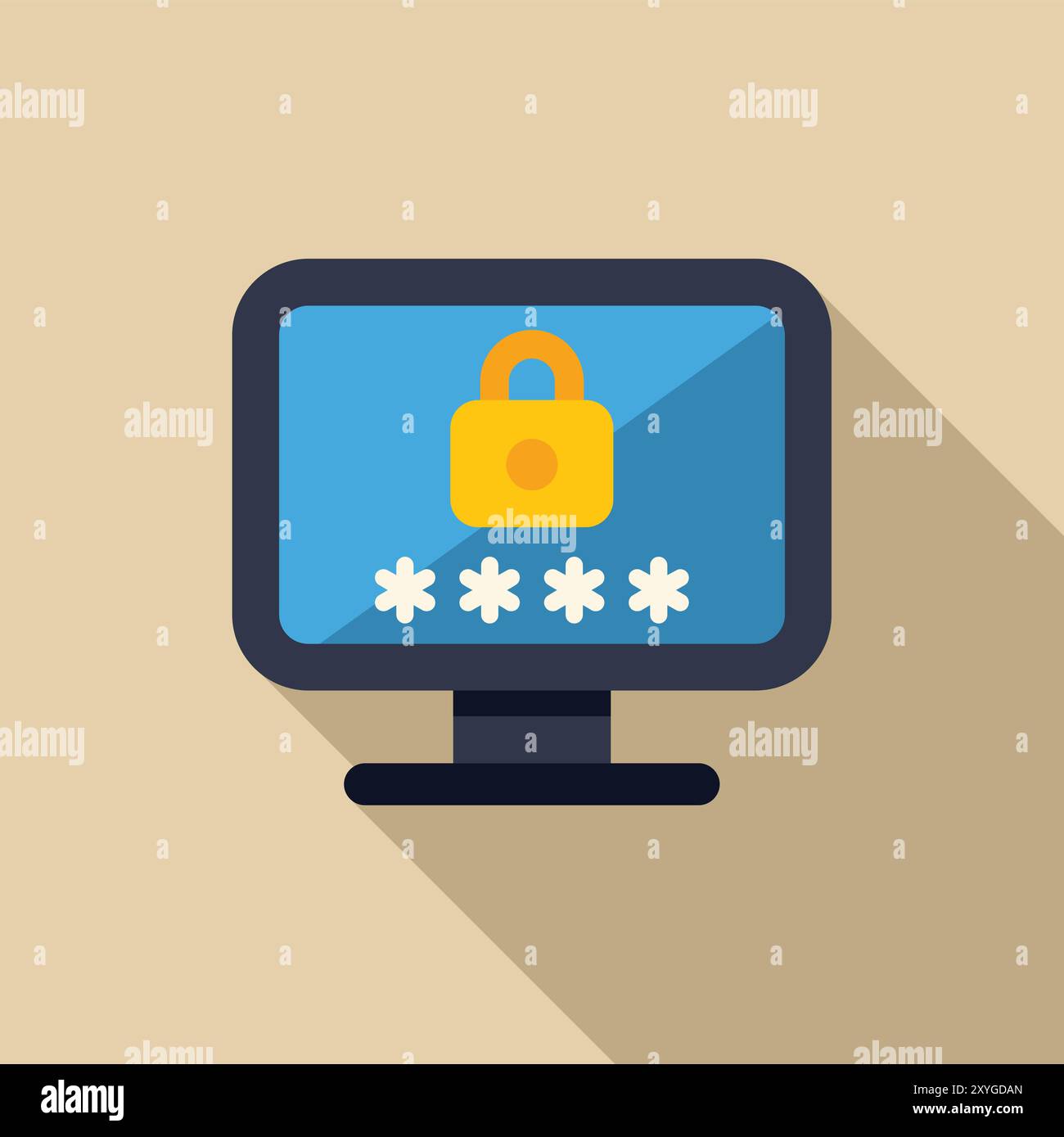 Minimalist icon showing desktop monitor hi-res stock photography and ...