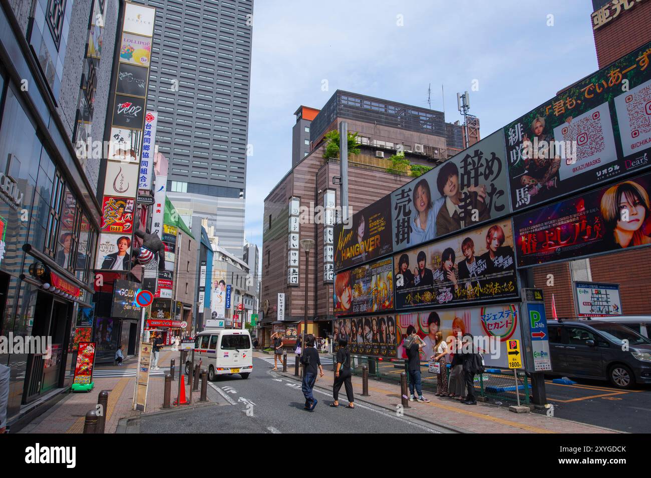 Modern commercial building on Hanamichi dori Street at Kabukicho 2 ...
