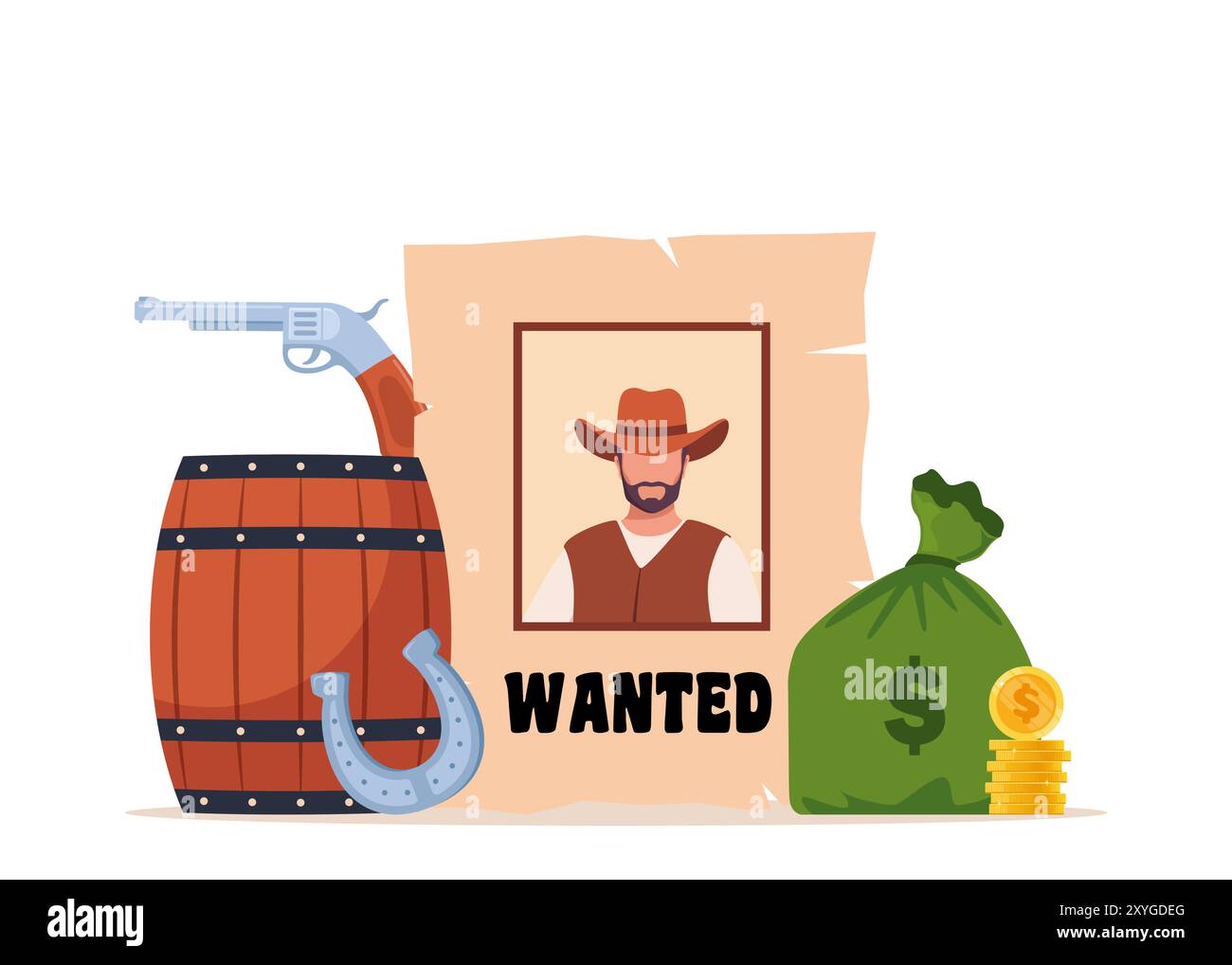 Wild West icons composition. Western and cowboy elements. Texas symbols. Vector Stock Vector ...