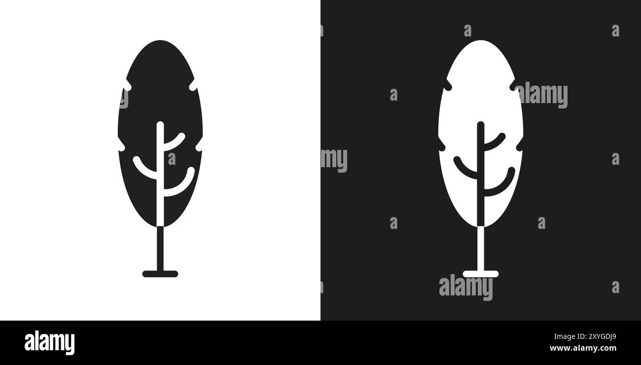 Tree free icon logo sign vector outline in black and white color Stock ...