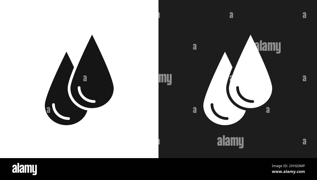 Water drop icon logo sign vector outline in black and white color Stock ...
