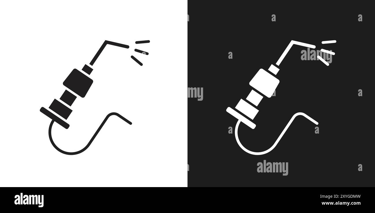 Welding icon logo sign vector outline in black and white color Stock ...