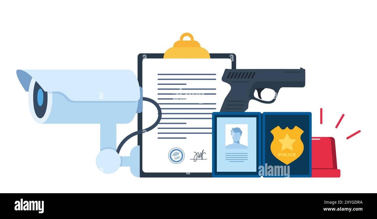 Police professional equipment for pursue and capture a criminal. Police ...