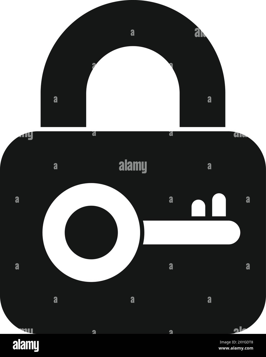 Black padlock with keyhole and key showing security concept Stock ...