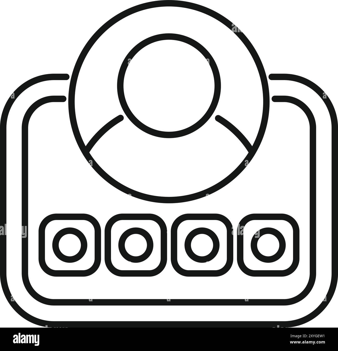 Simple icon representing an online voting system with a user account ...