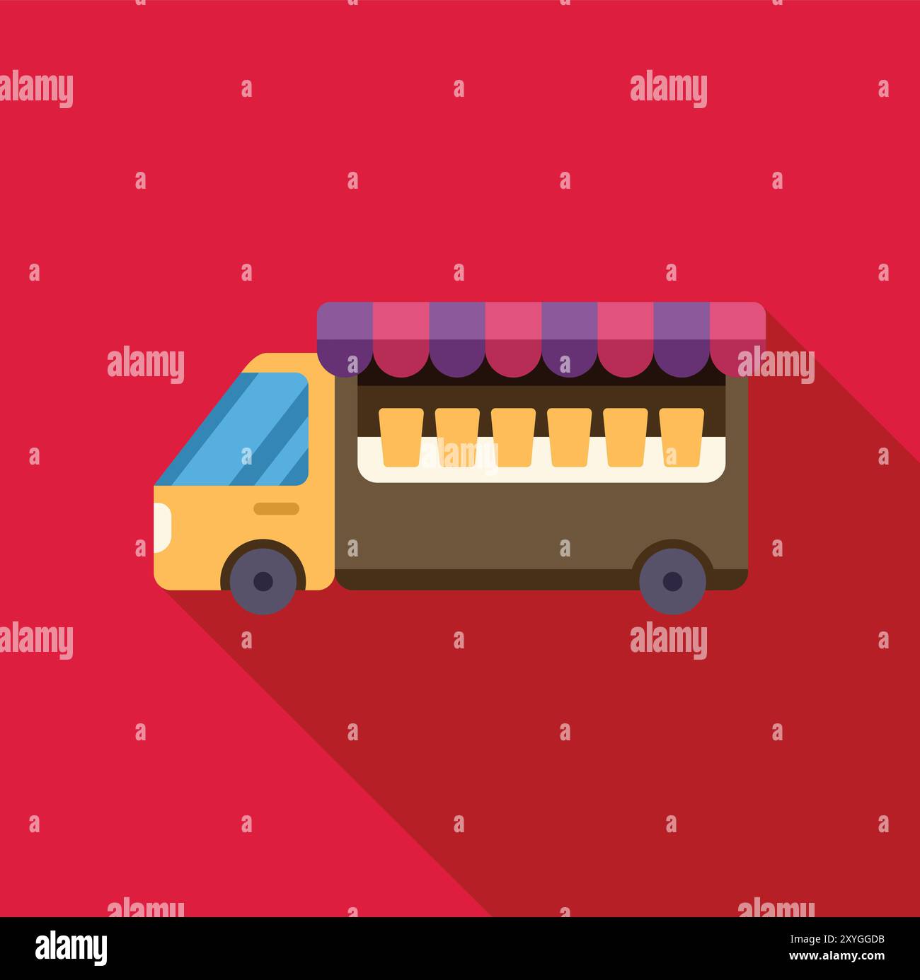 Food truck selling street food is offering takeaway food and drinks ...