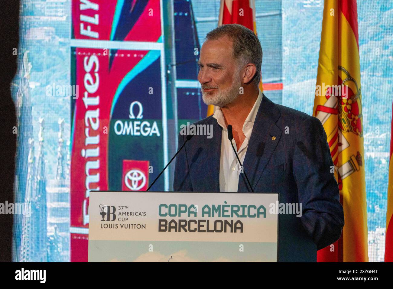 Institutional inauguration of the 37th America's Cup in Barcelona with ...