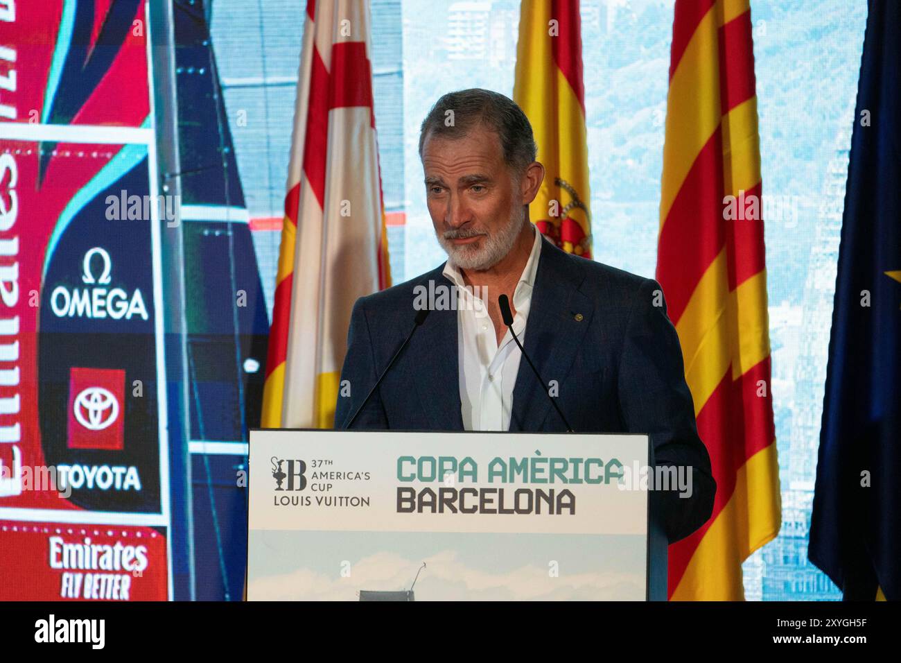Institutional inauguration of the 37th America's Cup in Barcelona with ...