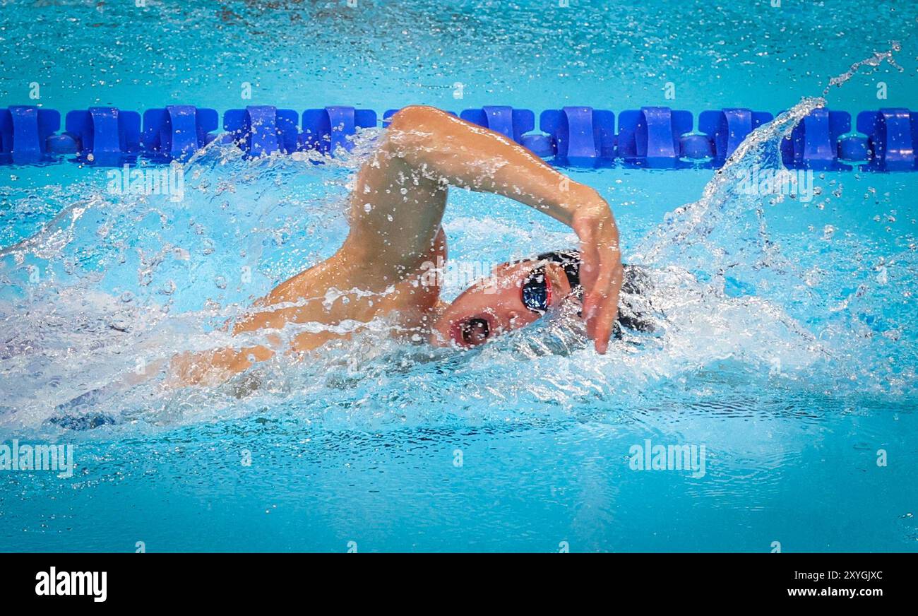 Paris, France. 29th Aug, 2024. Belgian Sam de Visser pictured in action ...