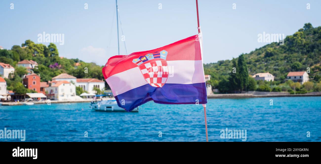 Dubrovnik flag waving in wind hi-res stock photography and images - Alamy