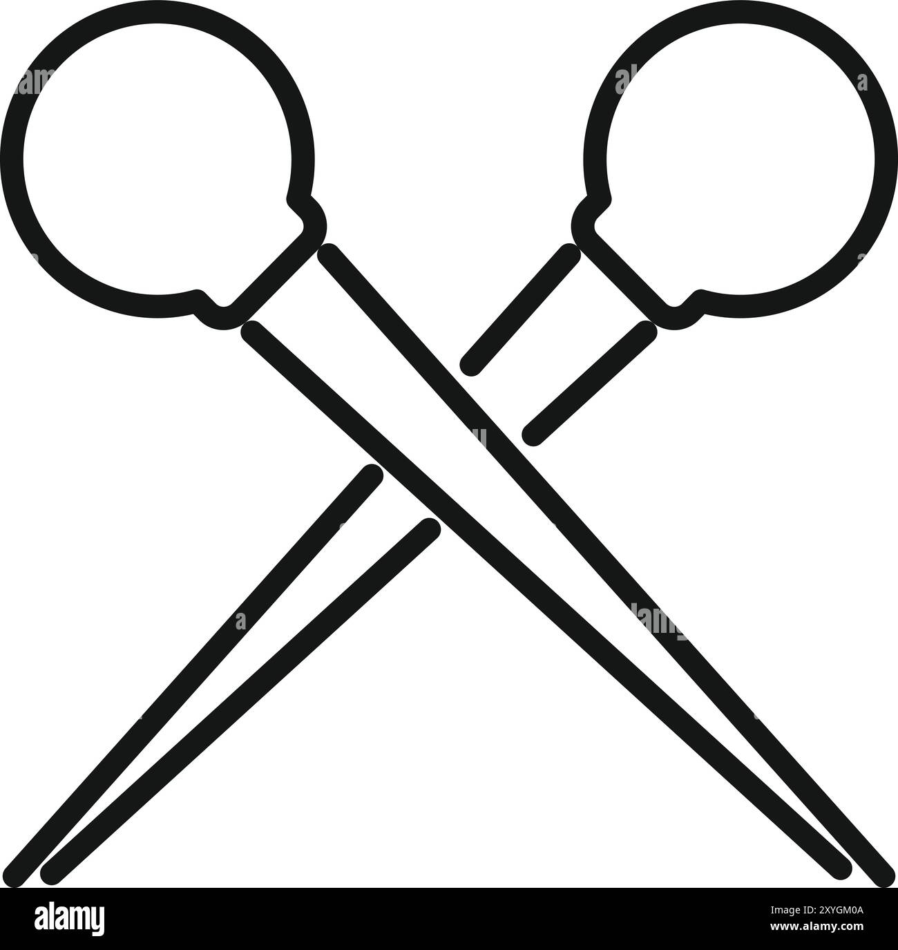 Two crossed inoculation loops with their handles forming an x shape, a ...