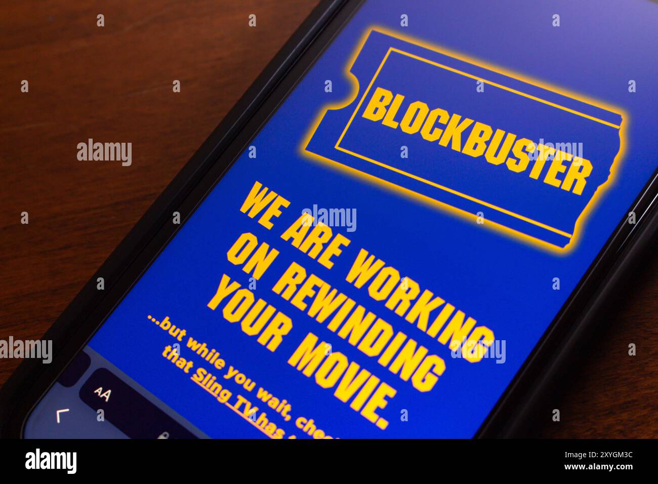 Website of Blockbuster seen in an iPhone. Blockbuster was a leading ...