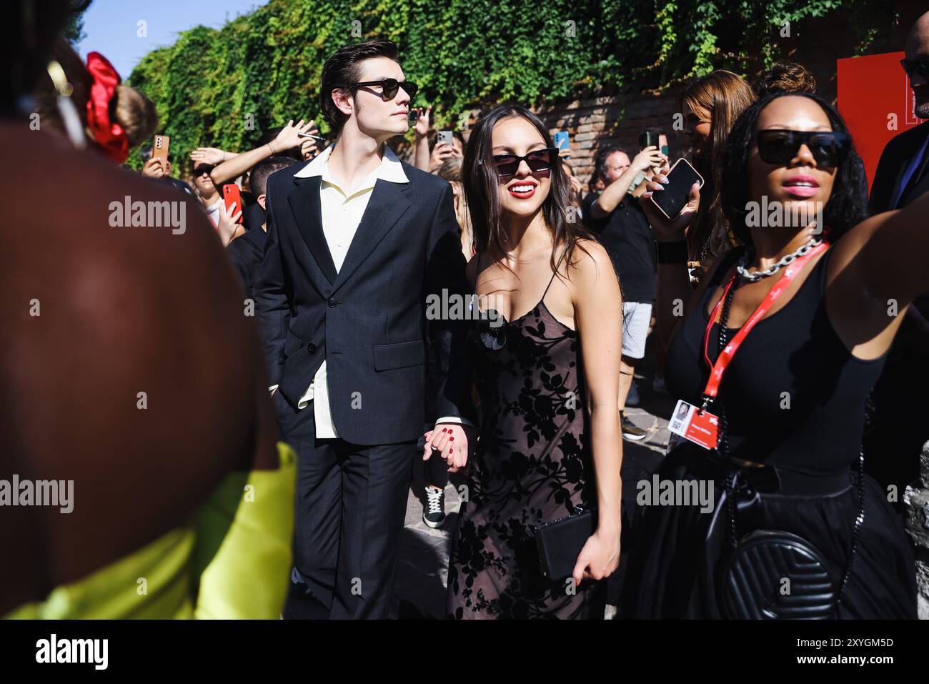 Olivia Rodrigo and Louis Partridge walk hand in hand at Hotel Excelsior ...