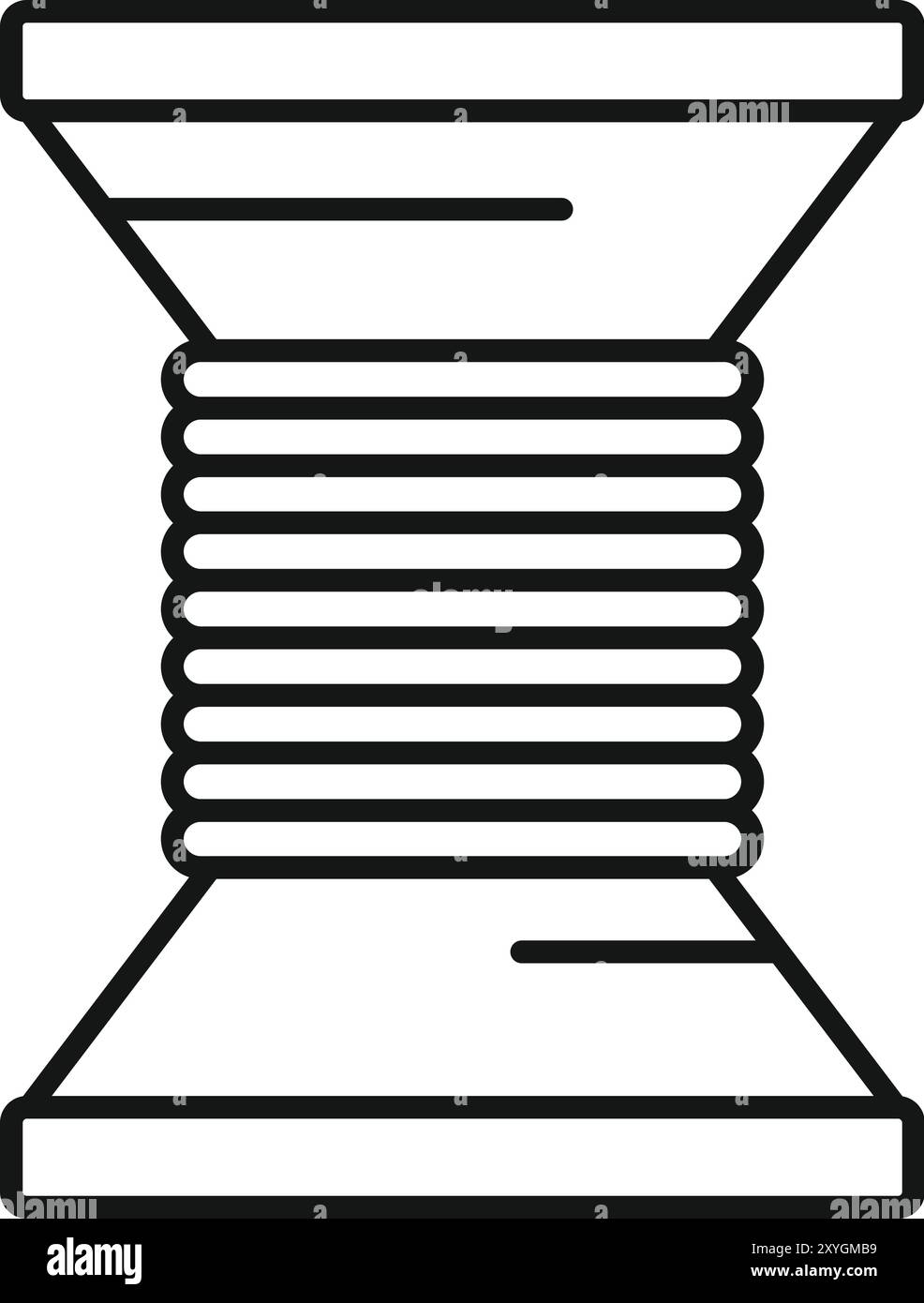 Sewing thread wrapped around a wooden spool for arts and crafts ...