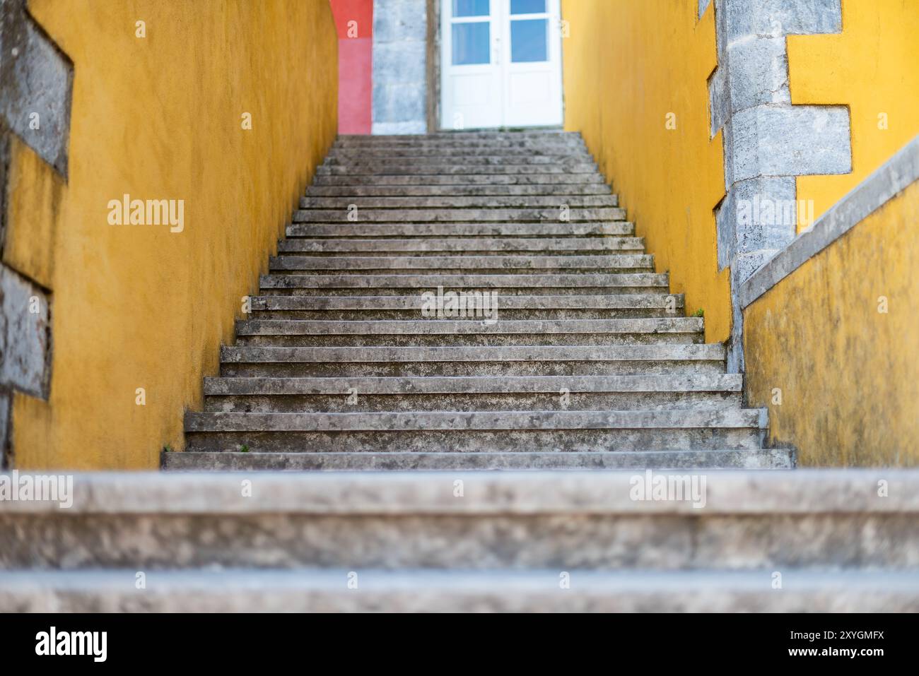 SINTRA, Portugal — A stone stairway at Pena Palace, a prominent ...