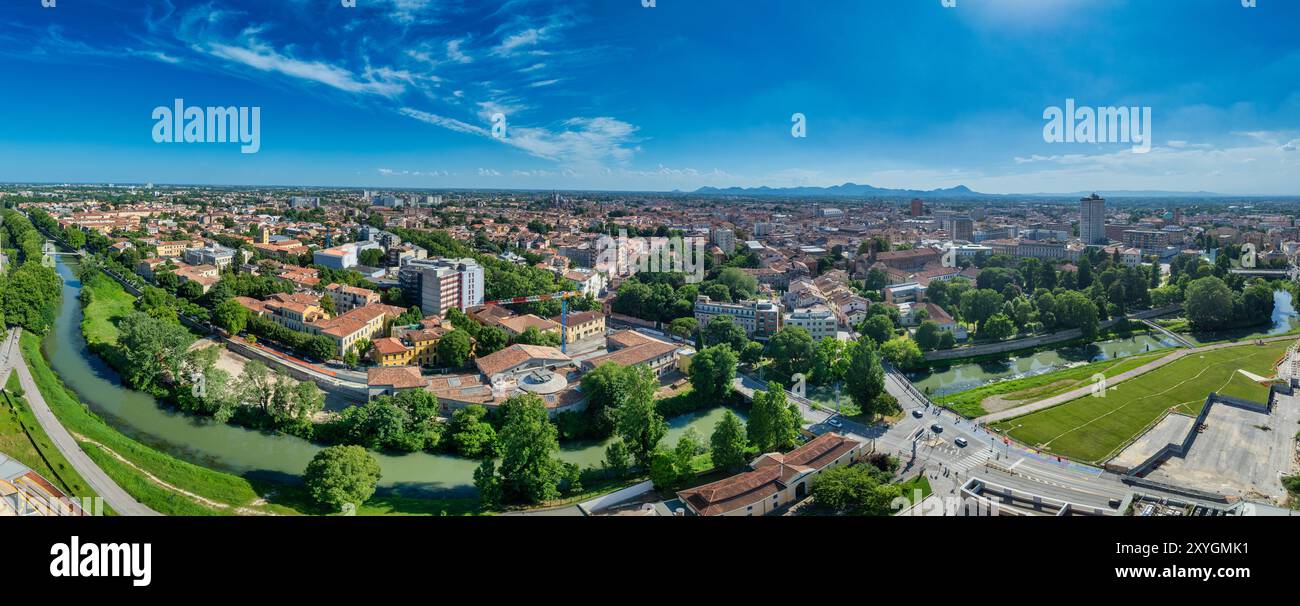 Aerial view of Padova historic city center surrounded by medieval ...