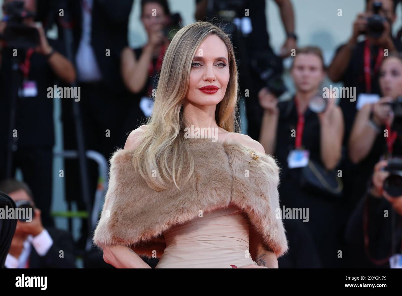 Angelina jolie maria red carpet venice hi-res stock photography and ...