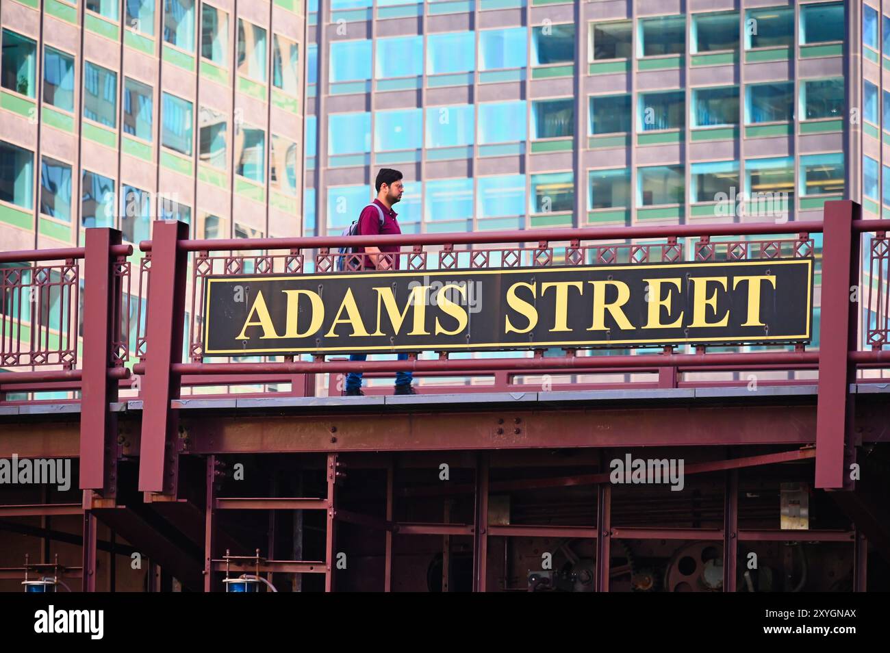 Street Name signs on the bridges over the Chicago River Stock Photo - Alamy