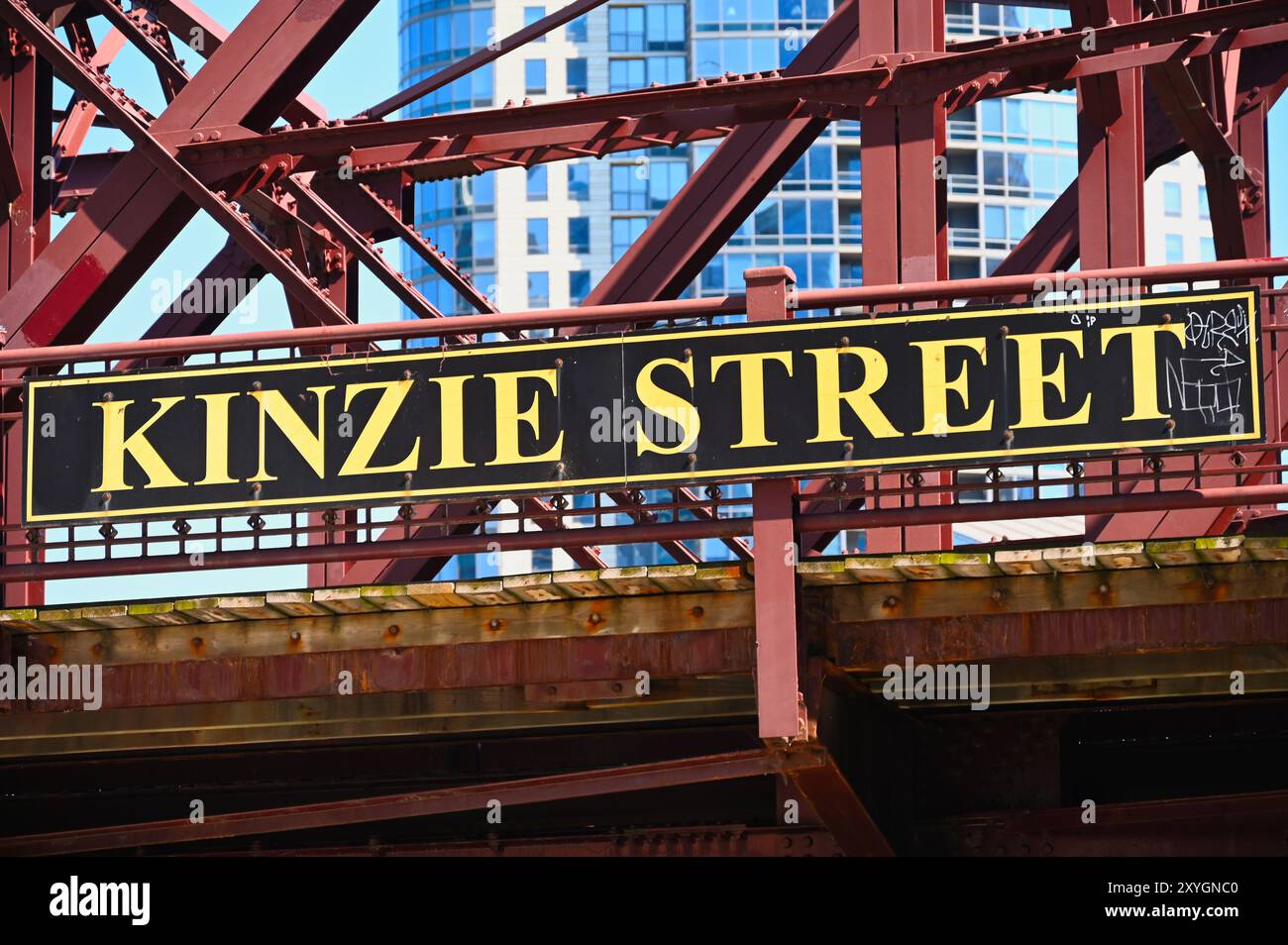 Street Name signs on the bridges over the Chicago River Stock Photo - Alamy
