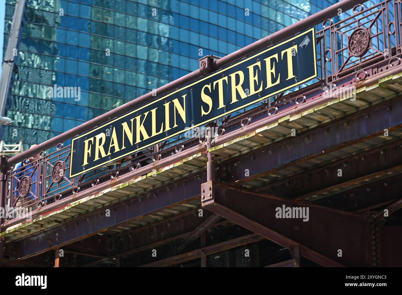 Street Name signs on the bridges over the Chicago River Stock Photo - Alamy