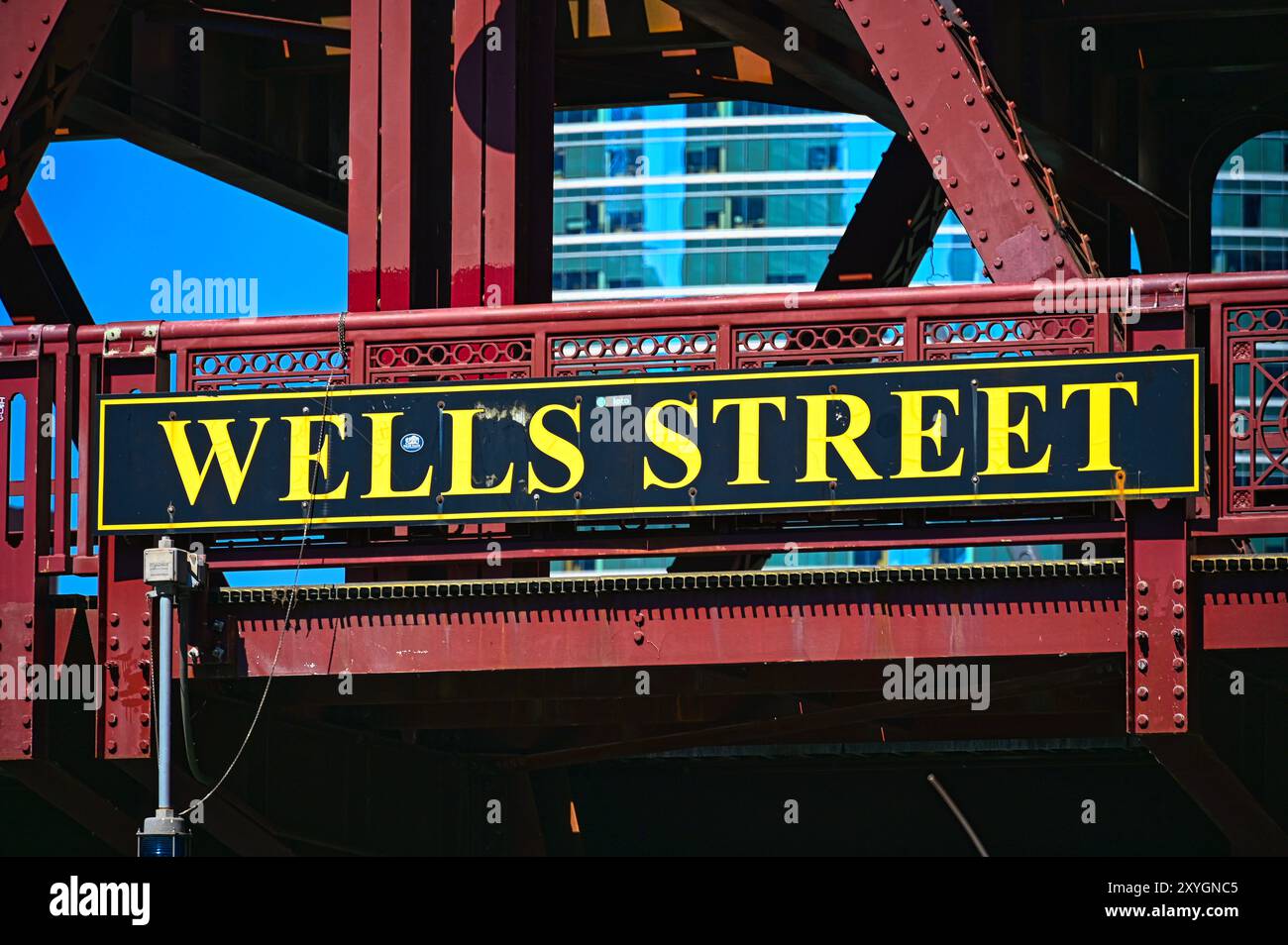 Street Name signs on the bridges over the Chicago River Stock Photo - Alamy