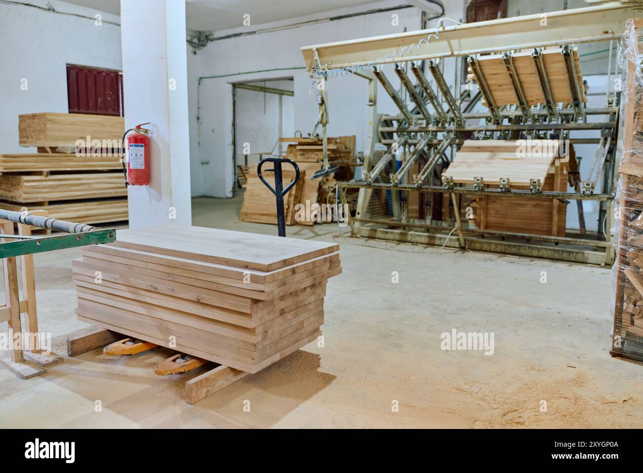 Interior of Wood Processing Industry Featuring CNC Cutting Machines and ...