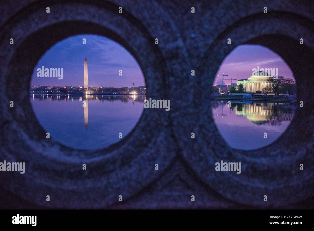 Washington Monument And Jefferson Memorial From Bridge Washington DC ...