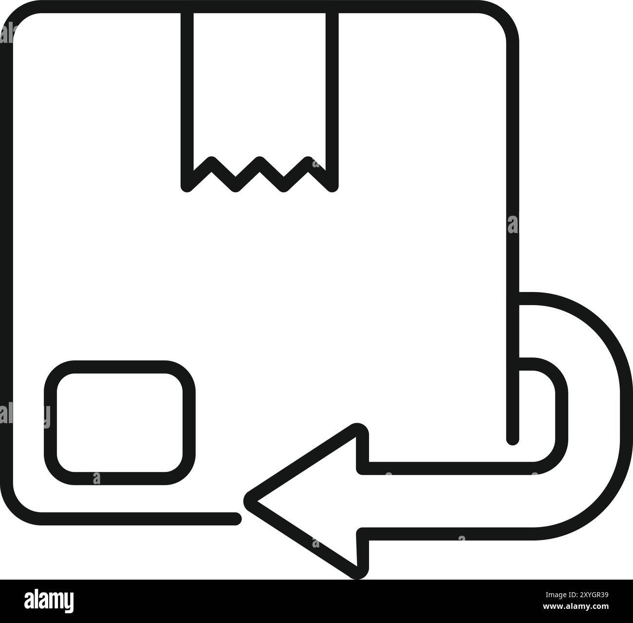 Return parcel with curved arrow sign is showing return to sender ...