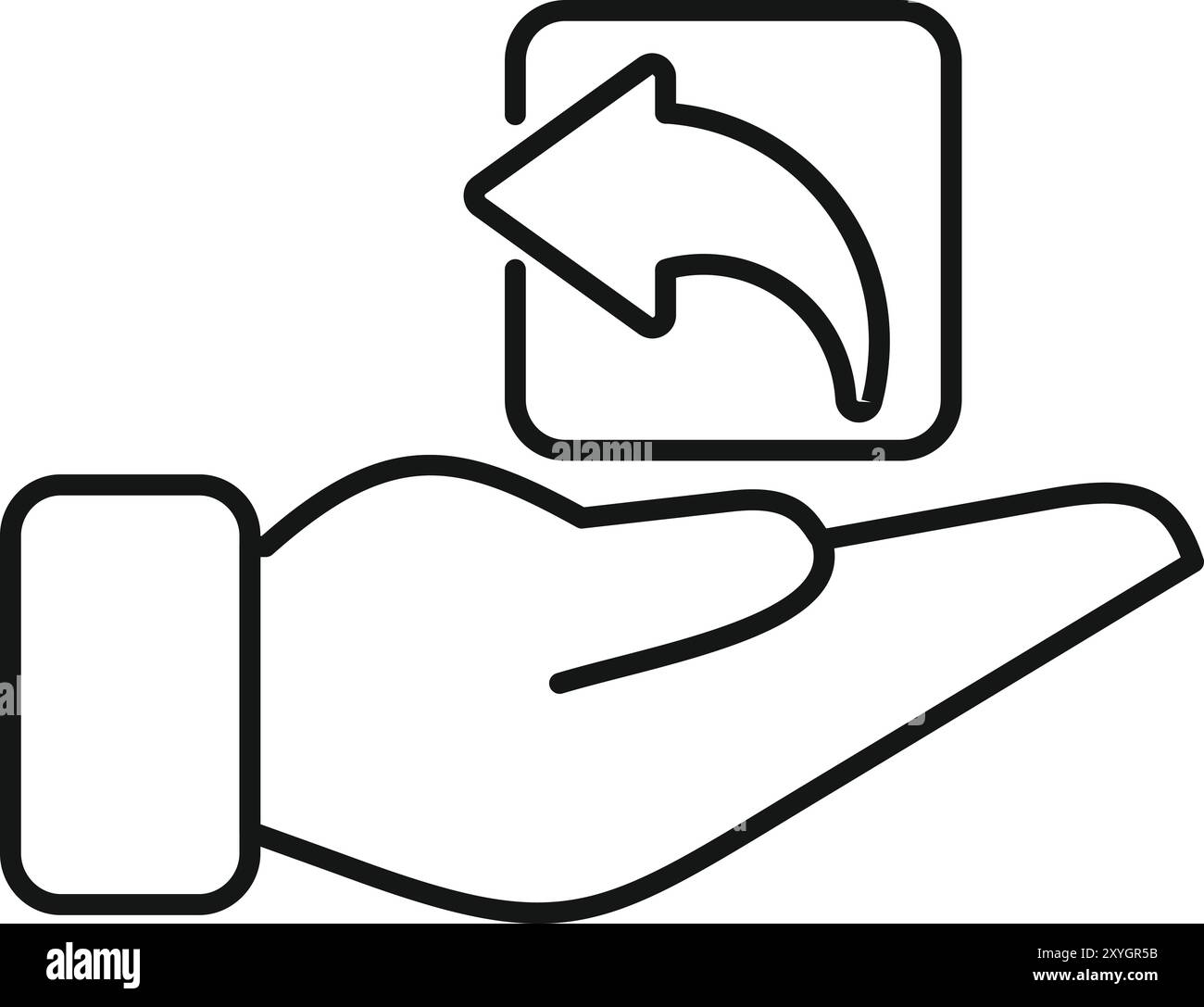 Hand holding a return button, symbolizing easy access to customer support and returns Stock ...