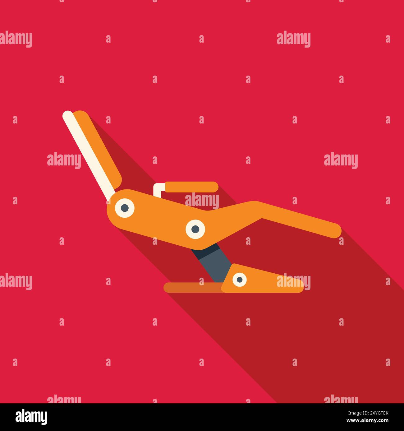 Minimalist flat design icon of an adjustable hydraulic chair with ...