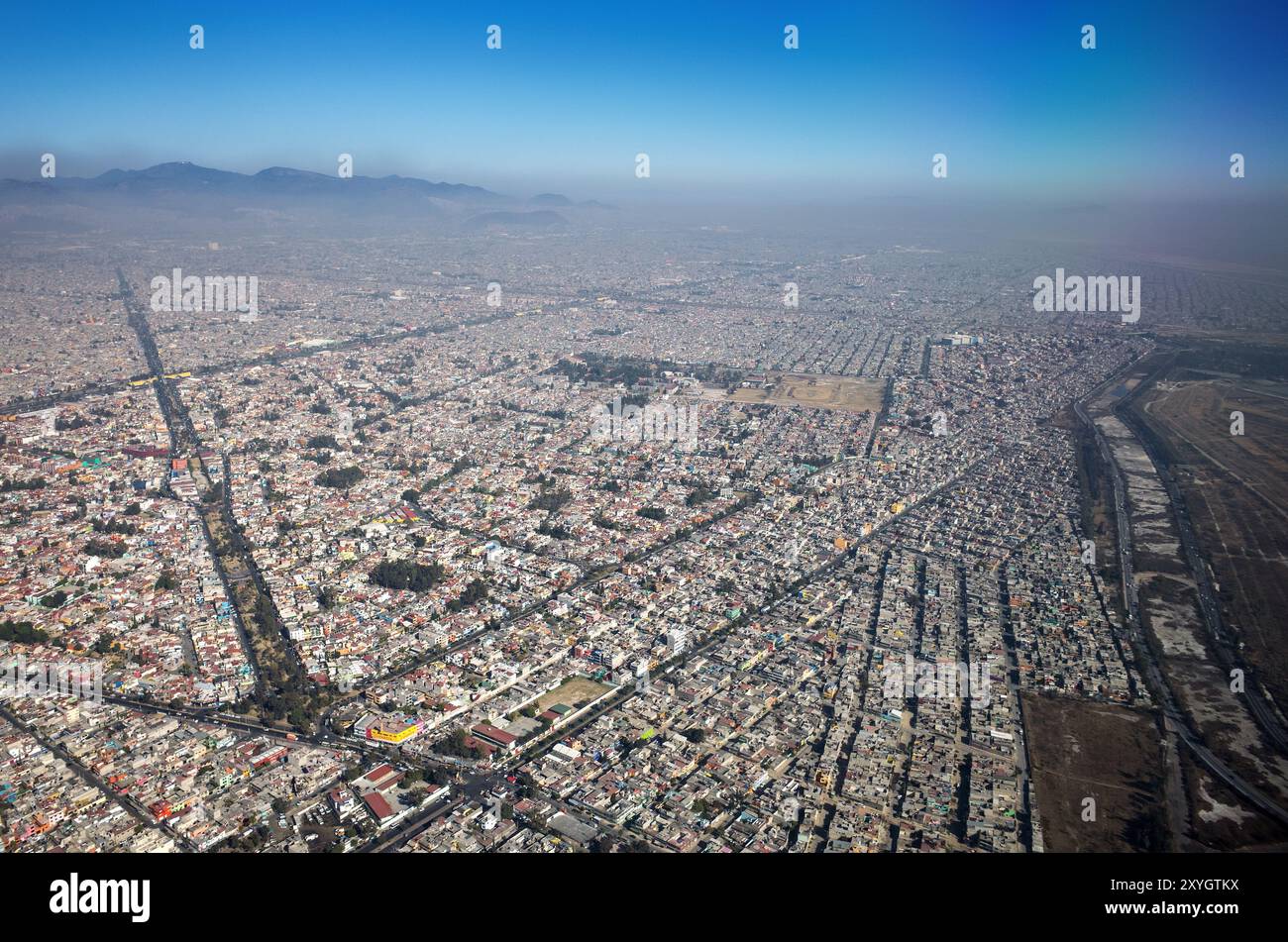 MEXICO CITY, Mexico — An aerial view of Mexico City sprawling across ...