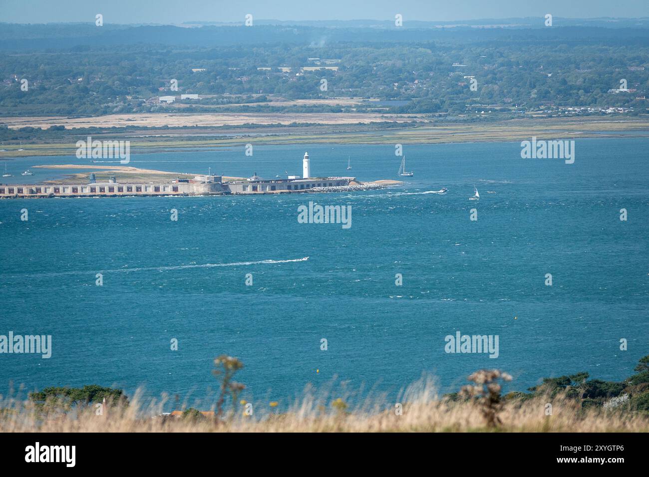 Tennyson Down, Totland, Isle of Wight. 29th August 2024. A warm and sunny afternoon on the Isle ...