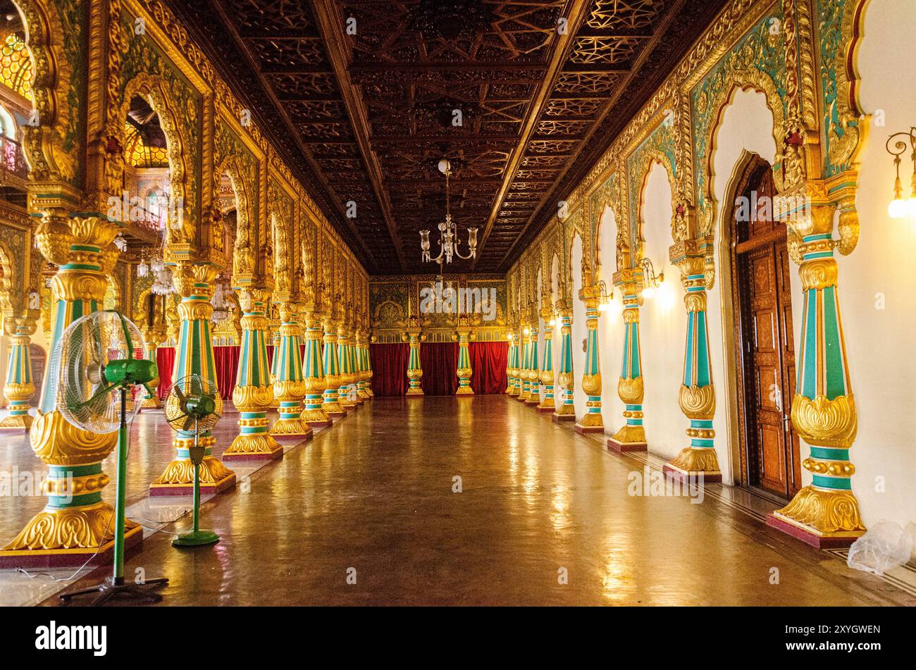 Magnificent view of the interior of Mysore Palace Stock Photo - Alamy