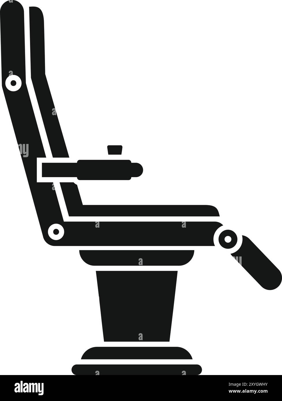 Black silhouette of an adjustable pilot seat with armrests, evoking ...