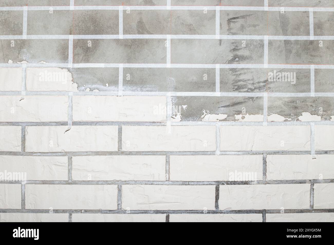 Finishing the wall with gypsum plaster under decorative brick. Stage 5 ...