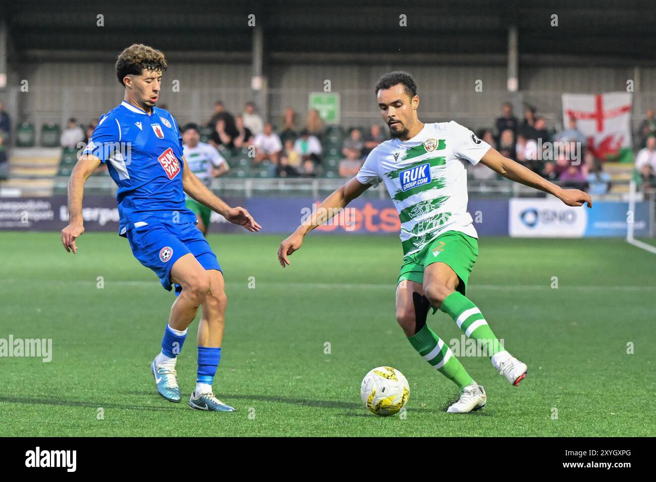 Josh Pask of The New Saints in action during the UEFA Conference League ...