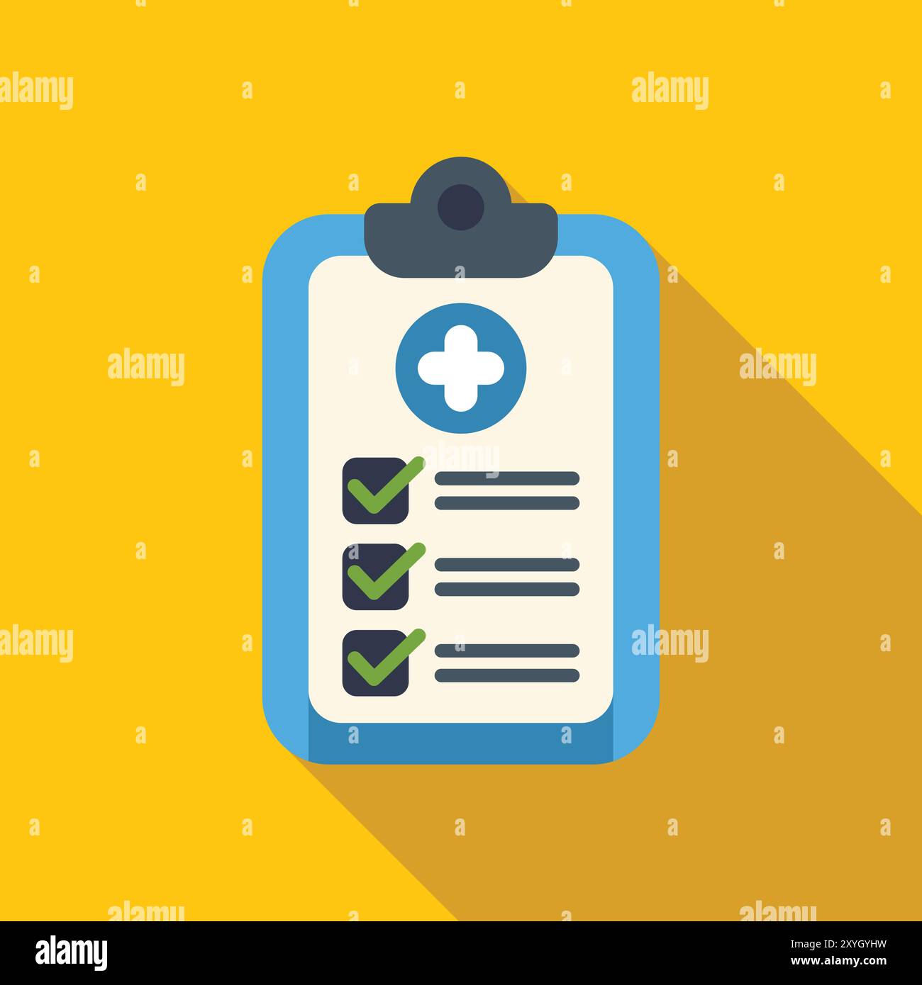 Medical clipboard showing check marks and healthcare symbol ...