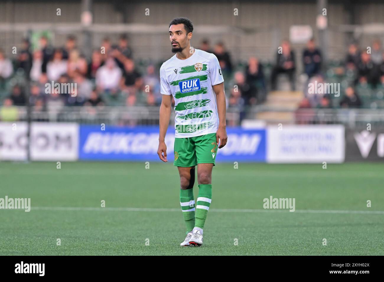 Oswestry, UK. 29th Aug, 2024. Josh Pask of The New Saints during the ...