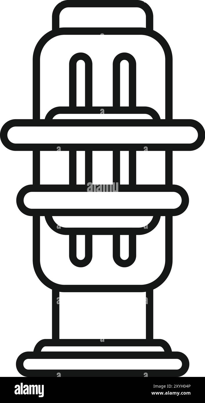 Simple black and white line drawing of a baby's high chair, ideal for ...