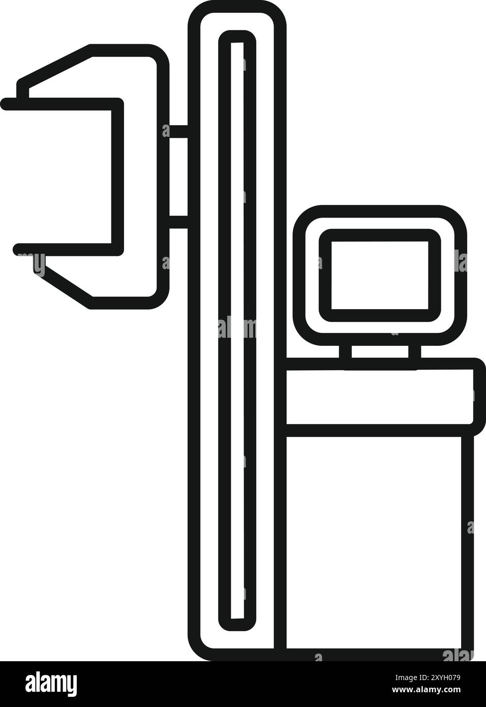 Simple line drawing of a forklift truck lifting cargo, emphasizing the ...