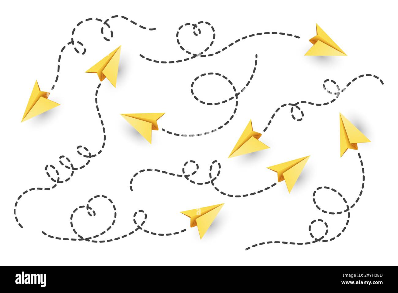 Vector Realistic Paper Planes Collection. Paper Plane Icon Set. Heart ...