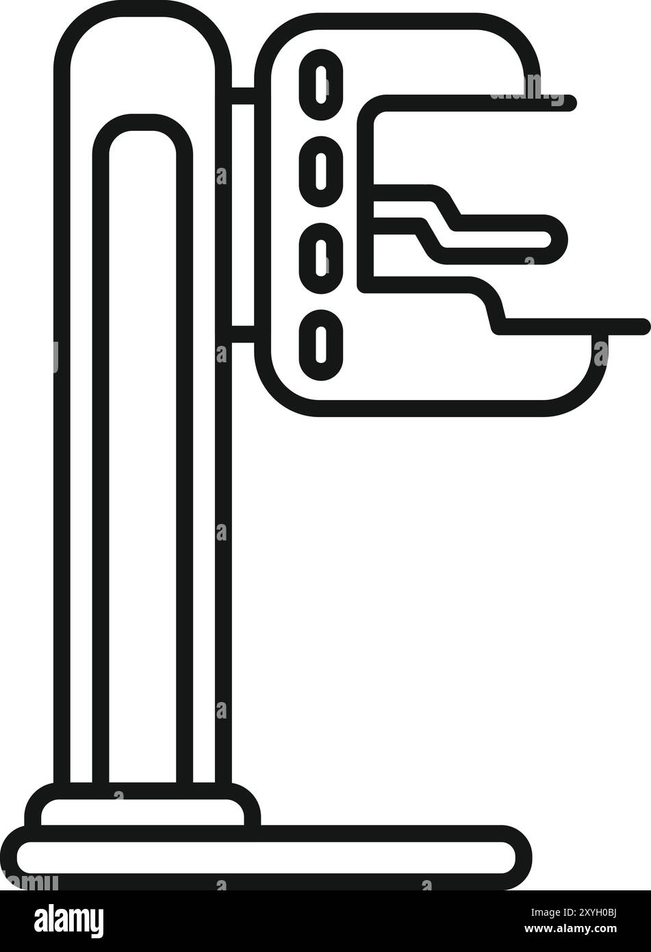 Line icon of blood pressure measuring device, showing medical equipment ...
