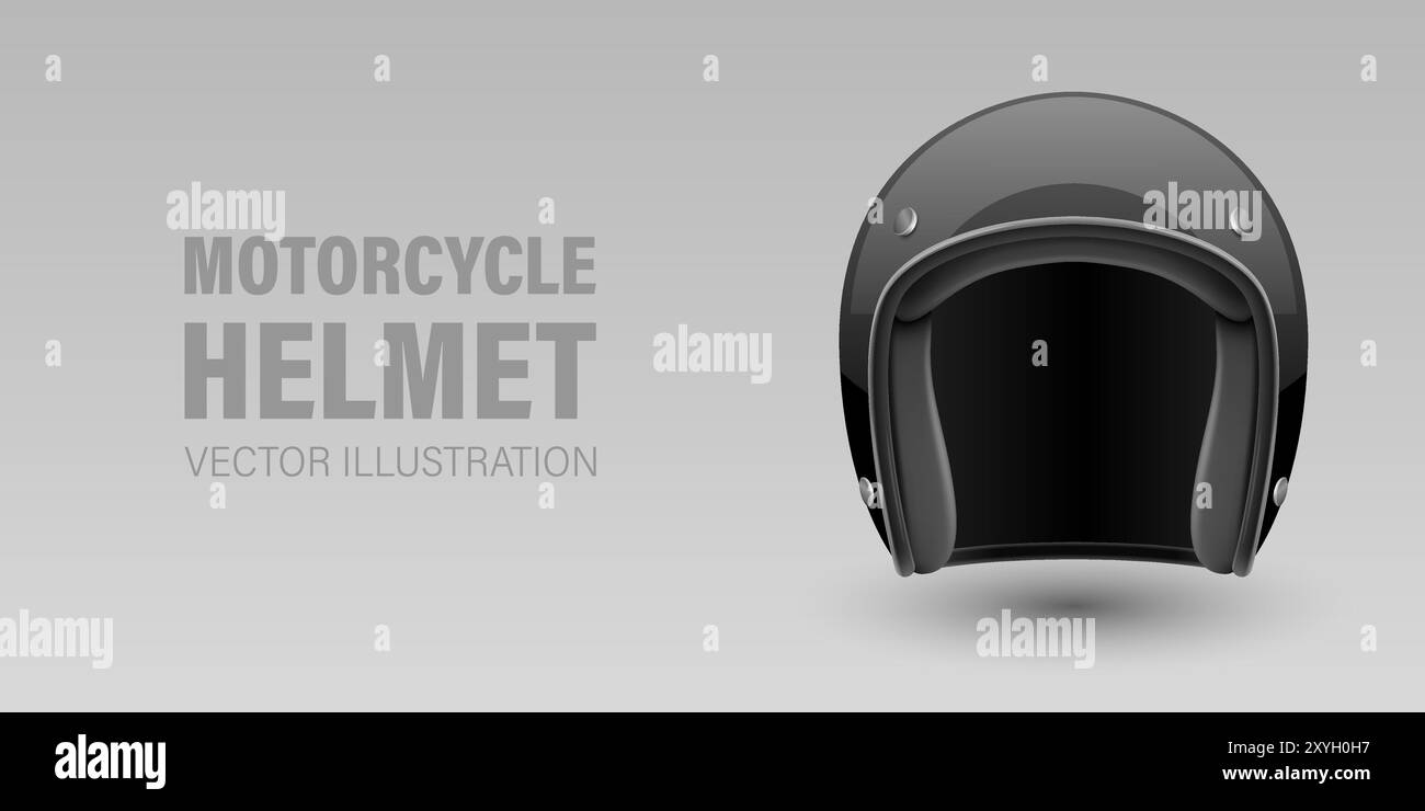 Vector 3d Realistic Blank Black Glossy Classic Vintage Open-Face ...