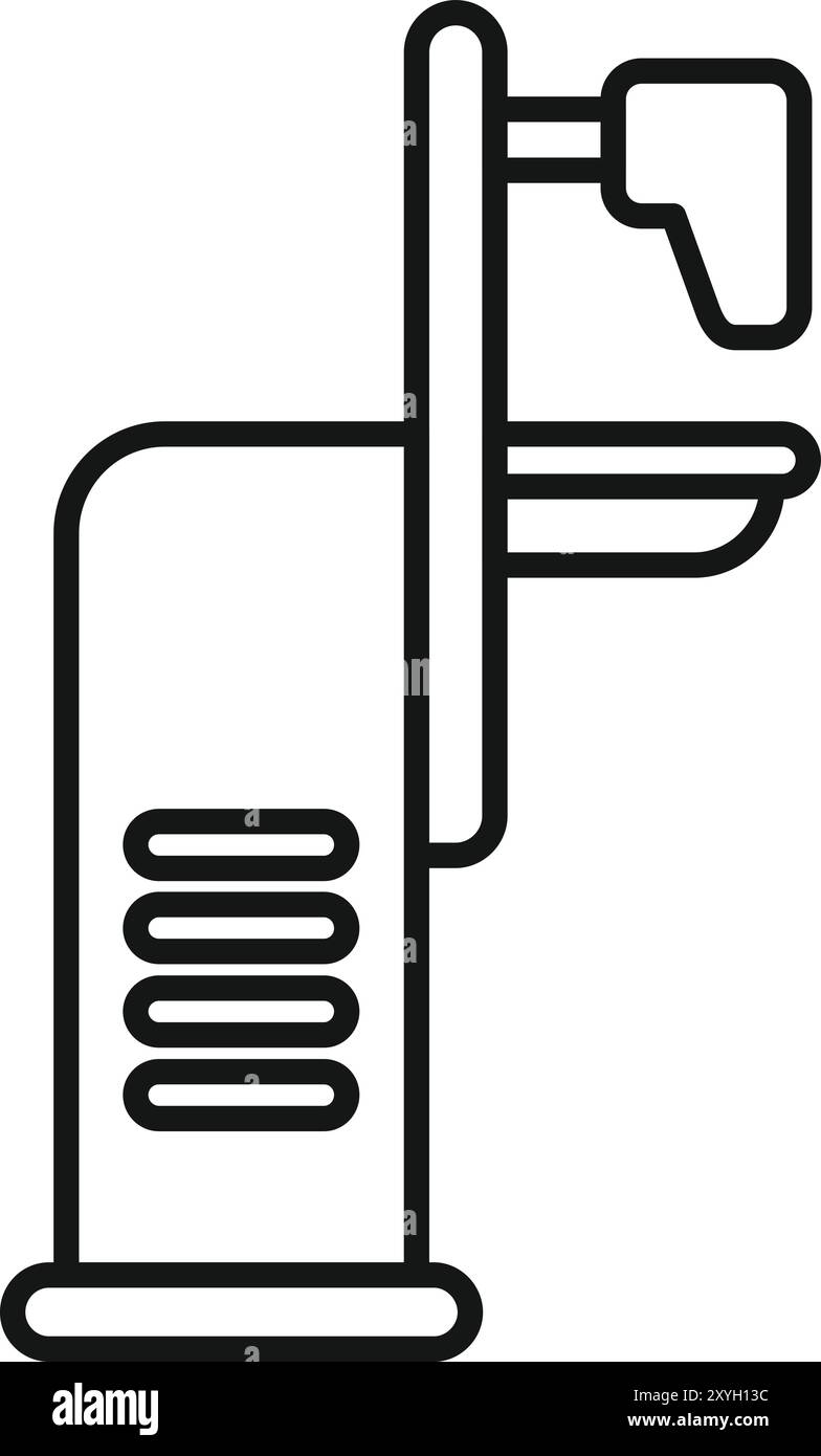 Line art icon of a medical imaging device performing a continuous x ray ...