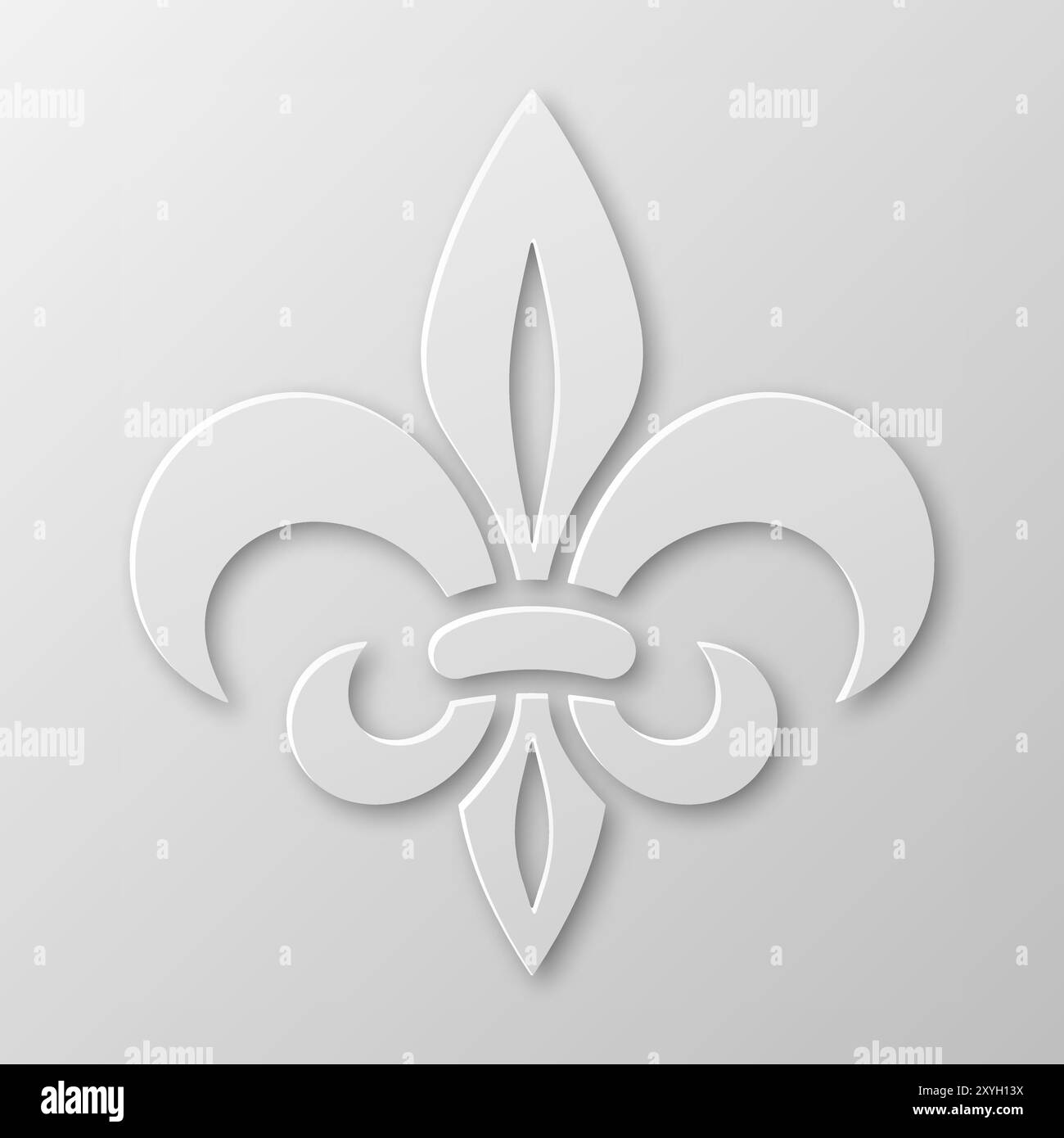 Vector Realistic Paper 3d Fleur De Lis Closeup on White Background ...