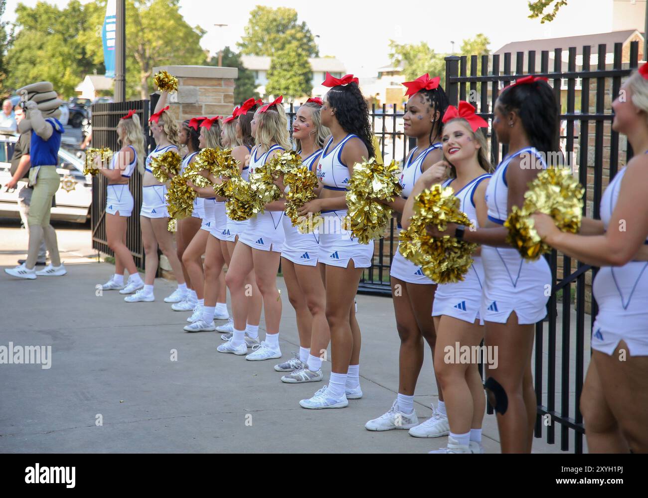 August 29, 2024:.Tulsa Cheerleaders line the entrance to the stadium ...