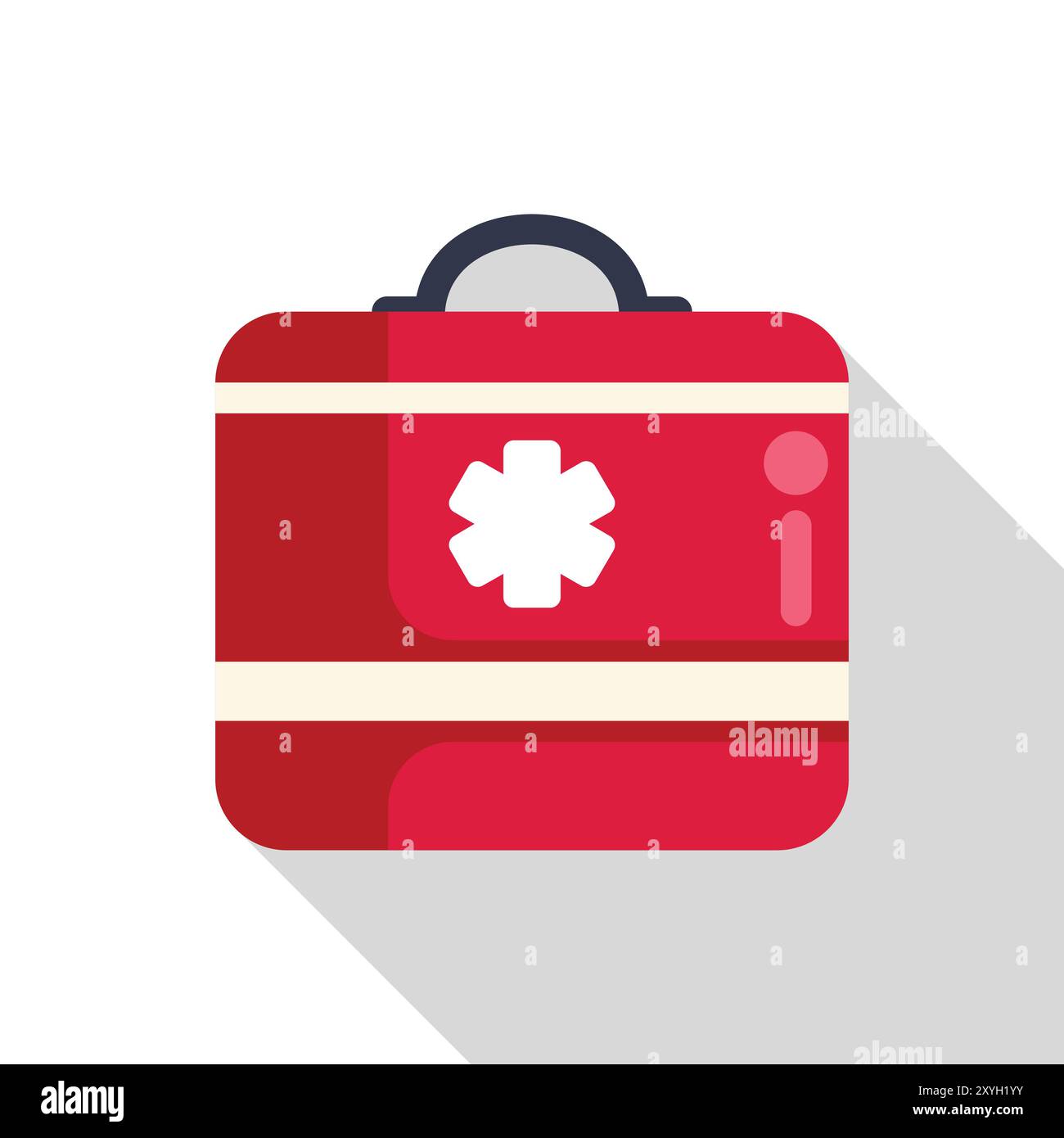 Red first aid kit closed with a white medical symbol, containing ...